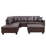 Wade Logan® Bucurel 4 - Piece Leather Sectional | Wayfair